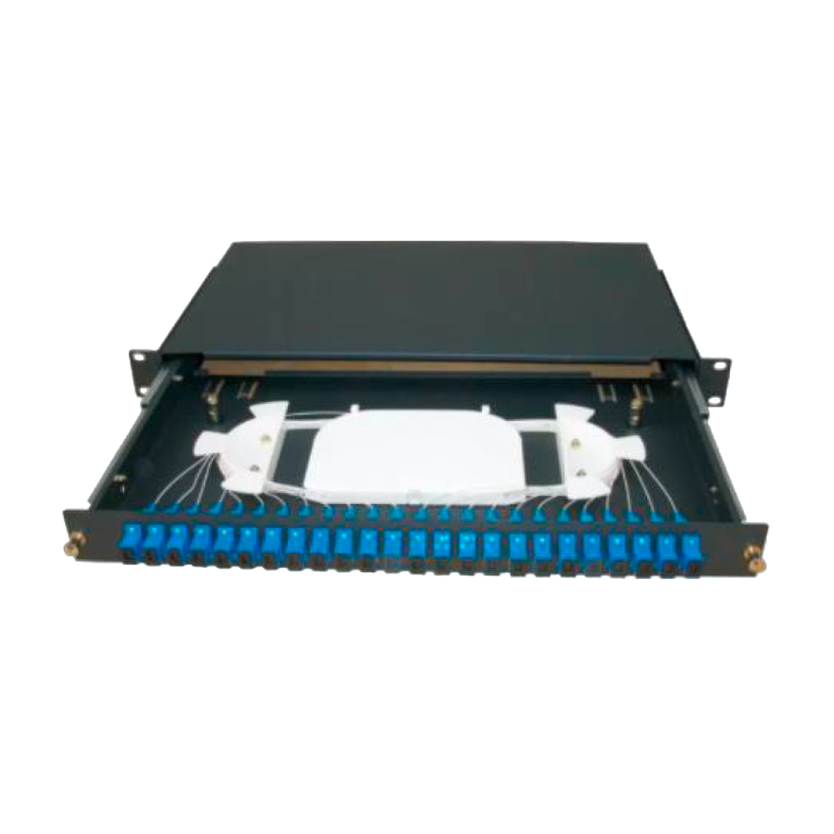 Bandeja terminación fibra rackeable óptica, para racks - pronet.com.uy