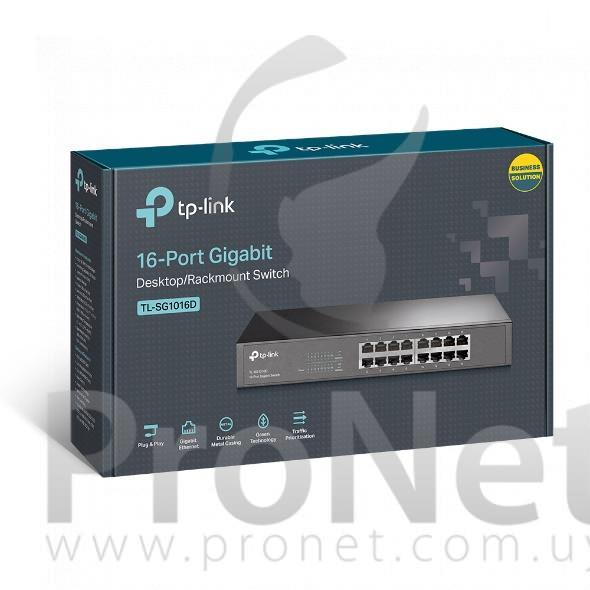 Switch con 16 puertos Gigabit TL-SG1016D | ProNet Tecnología