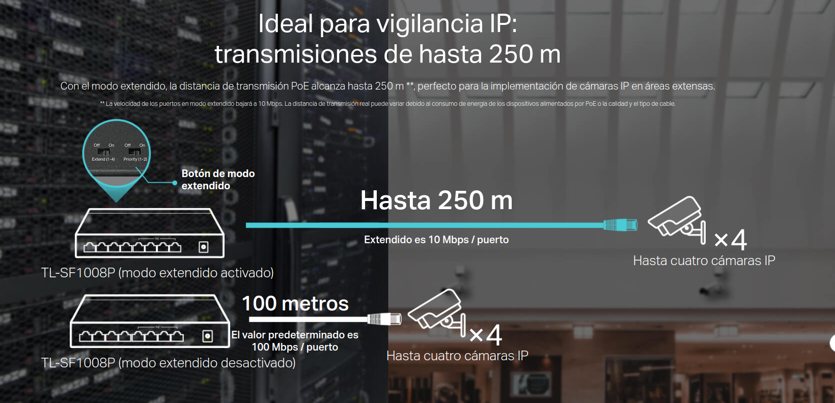 Switch 8 puertos con POE en 4 puertos | ProNet Tecnología