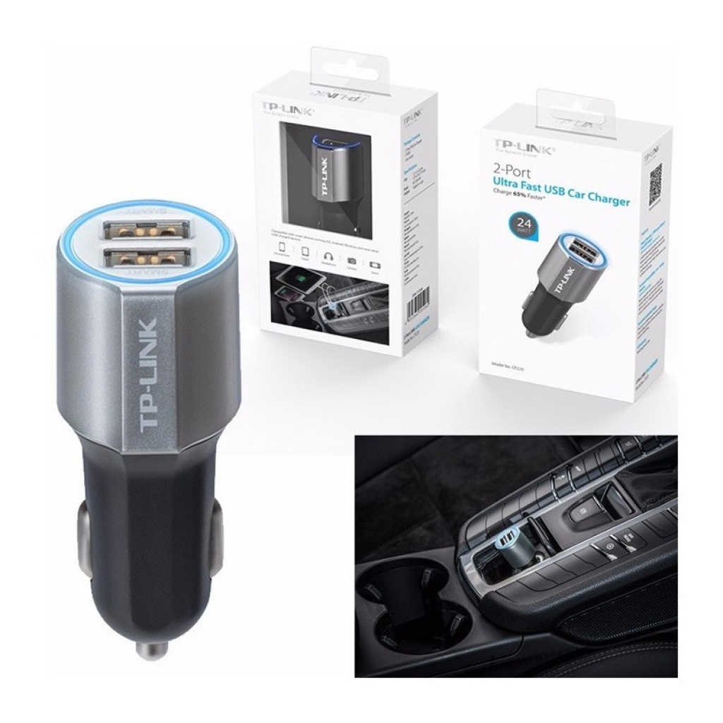 Cargador USB para auto Tp-link CP220 24w 2-Port | ProNet Tecnología