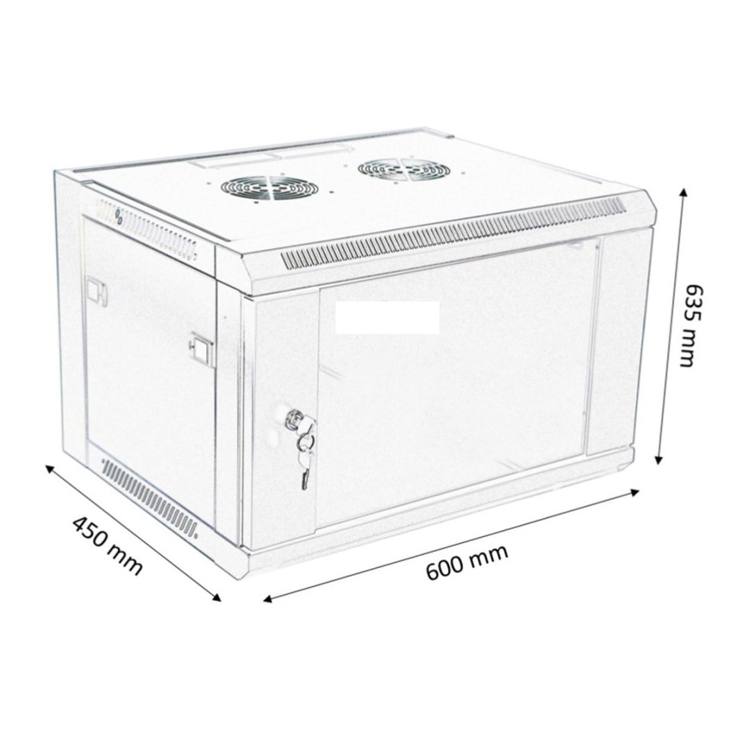 Rack 12U para montaje en pared | ProNet Tecnología